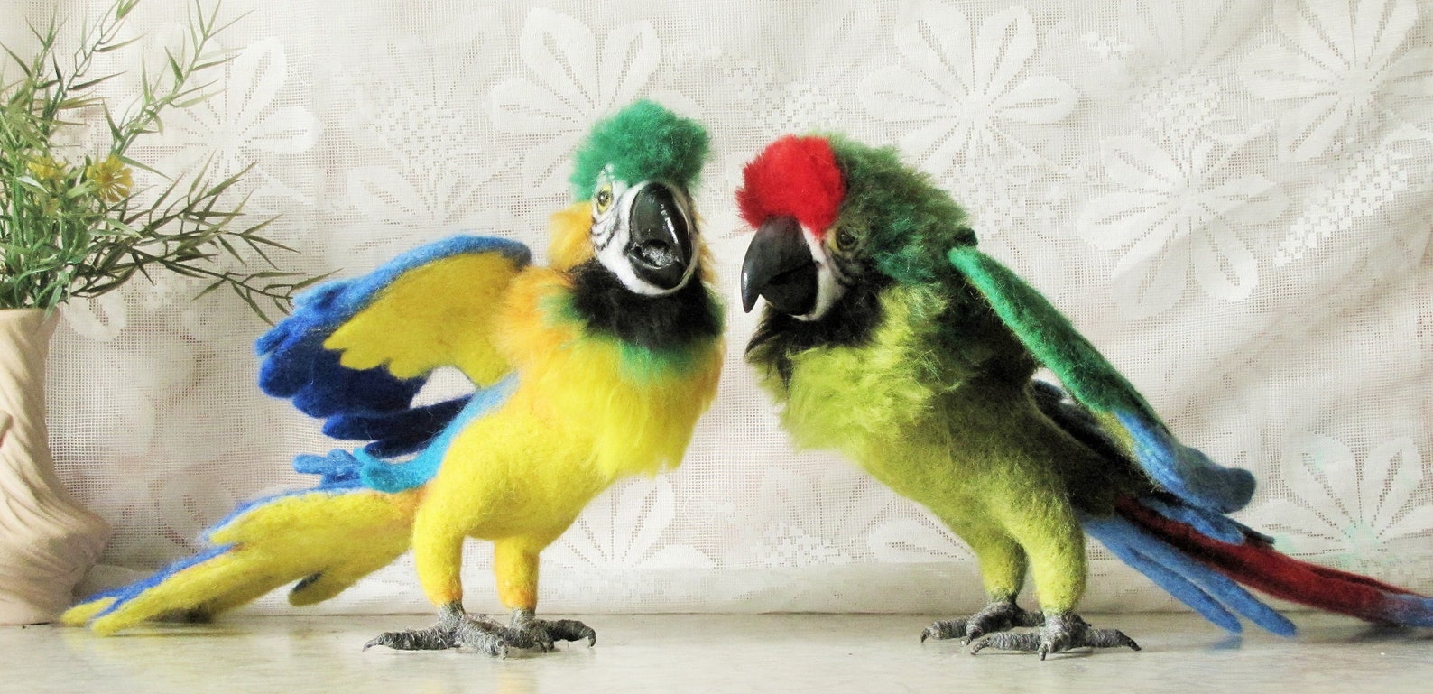 Felt Parrot Macaw Bird Made of Wool for Interior - Etsy