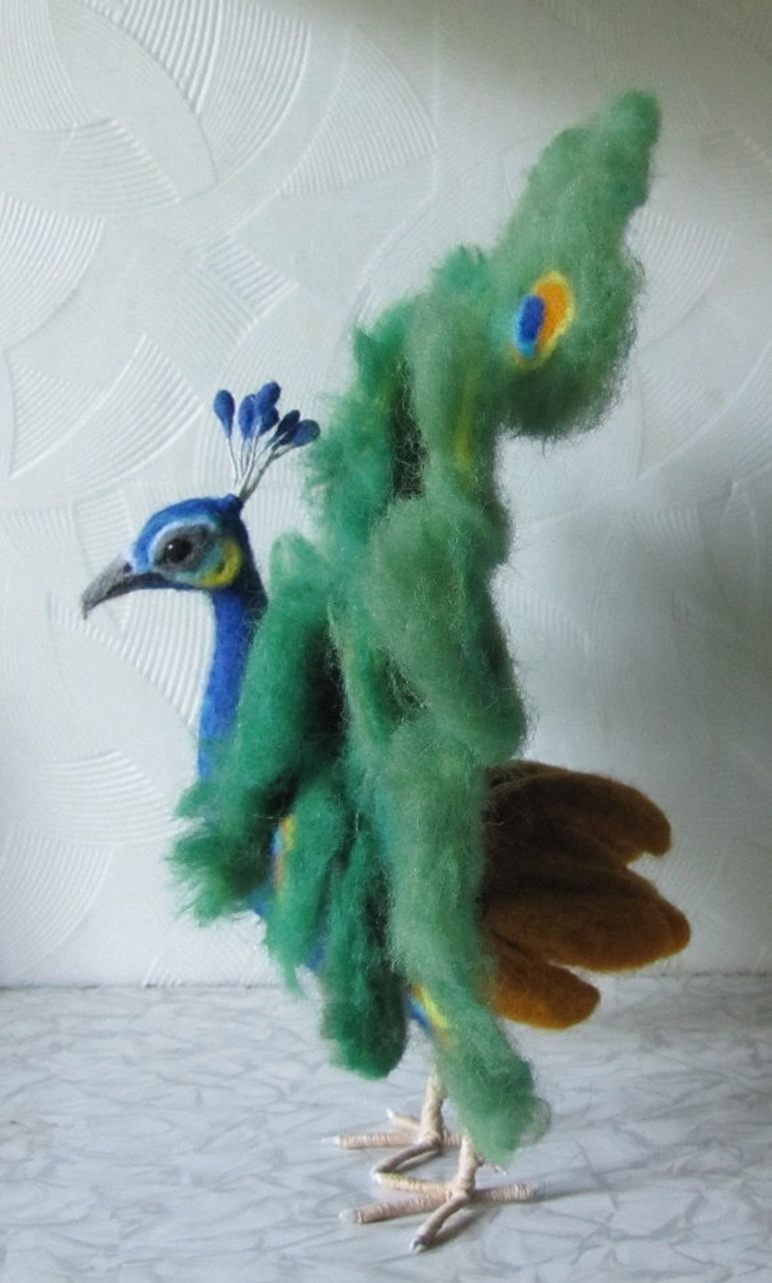 Peacock Peacock-symbol of Beauty Felt Peacock Felted Bird | Etsy