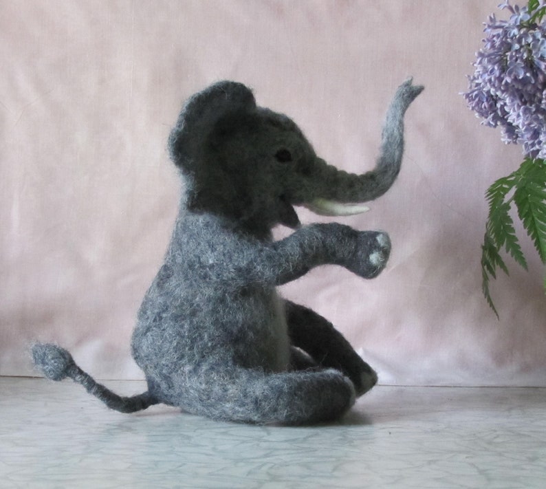 Elephant Made of Felted Wool From Felt Animals Woolen Figures - Etsy