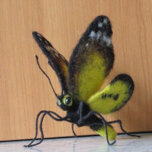 Butterfly Made of Wool Realistic Butterfly Felted Insect Decoration for ...