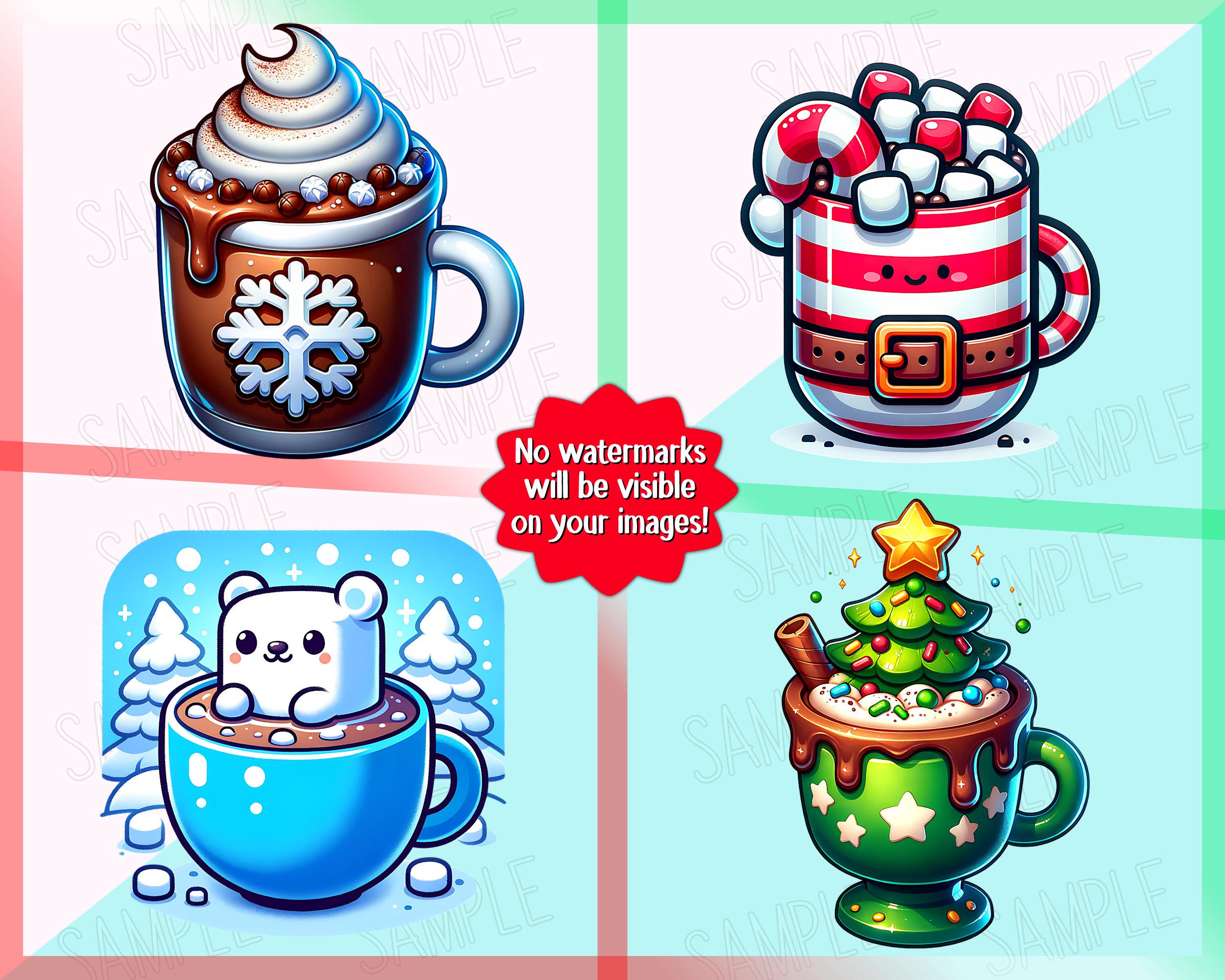 Cute Festive Hot Cocao Clipart Bundle | Christmas PNG | Cartoon Clipart ...