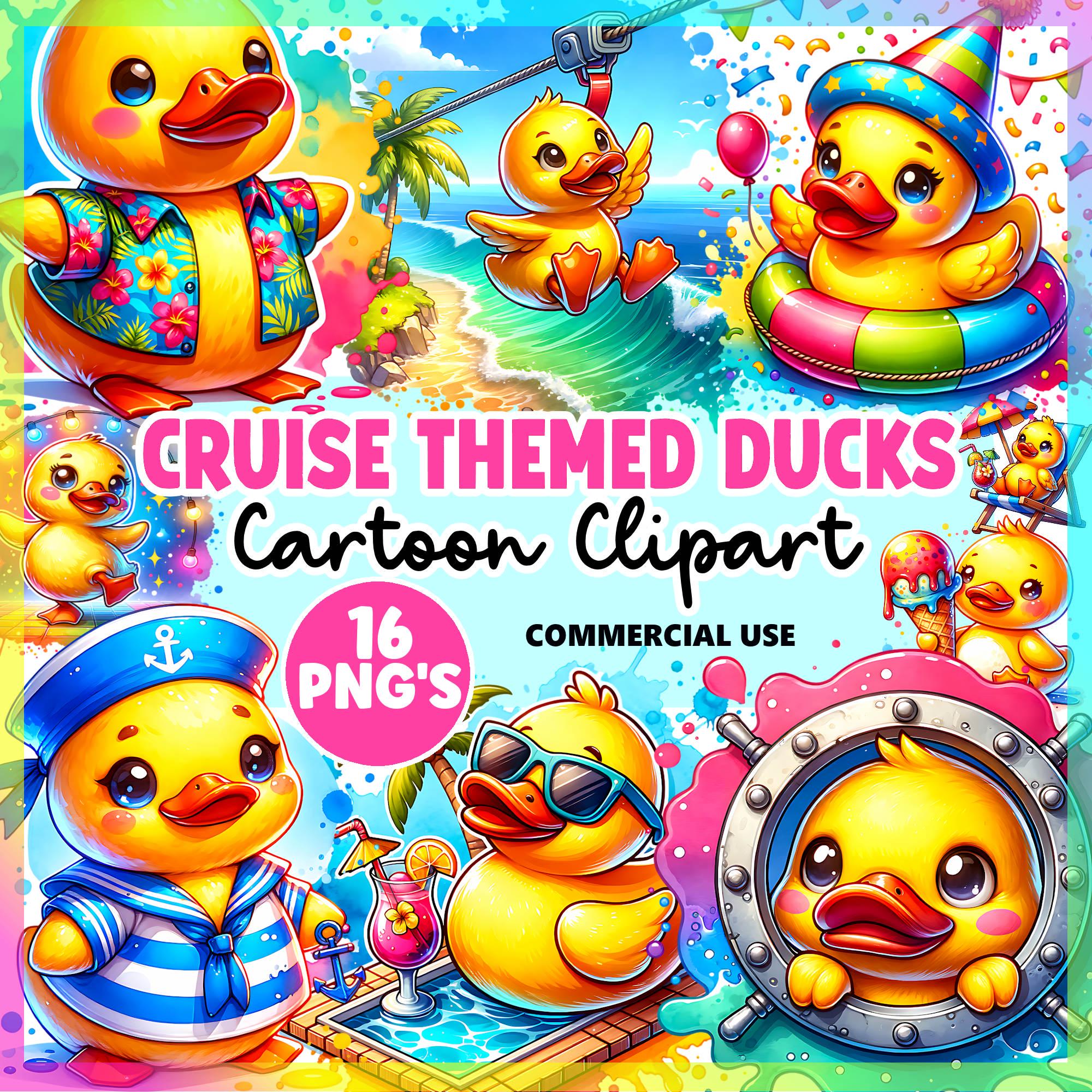 Cruise Ducks Clipart PNG Bundle | Cute Summer Duck Clipart | Tropical ...