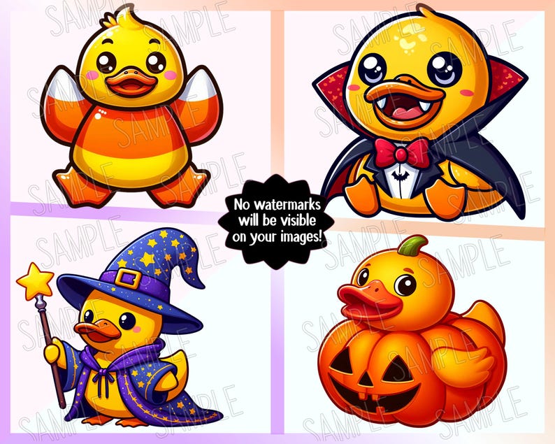 Halloween Cruise Duck PNG Clipart Bundle | Cute Rubber Ducks in ...