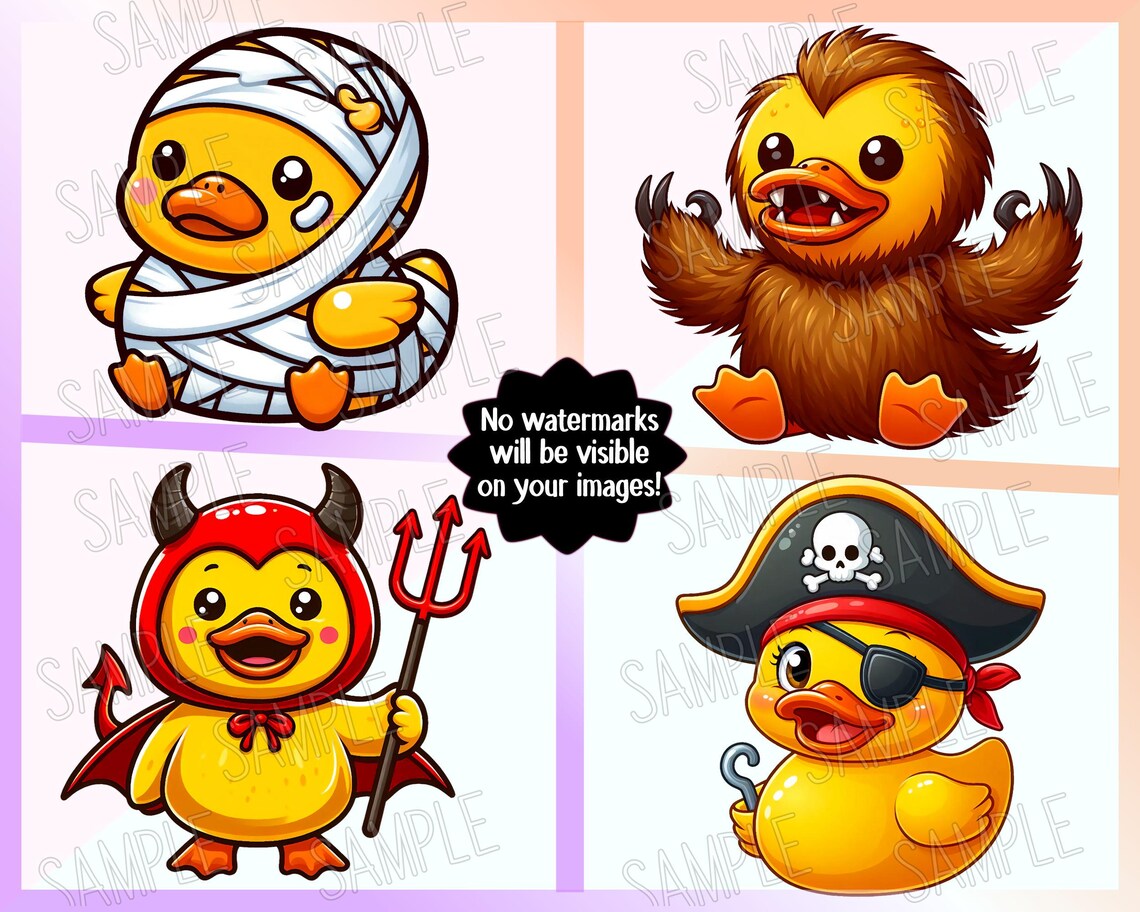 Halloween Cruise Duck PNG Clipart Bundle | Cute Rubber Ducks in ...