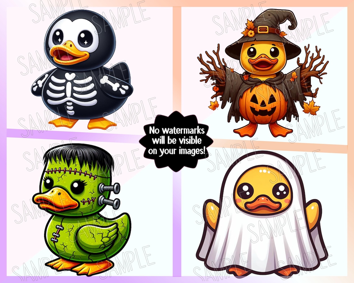 Halloween Cruise Duck PNG Clipart Bundle | Cute Rubber Ducks in ...
