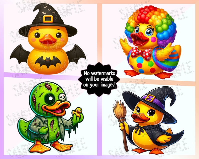 Halloween Cruise Duck PNG Clipart Bundle | Cute Rubber Ducks in ...