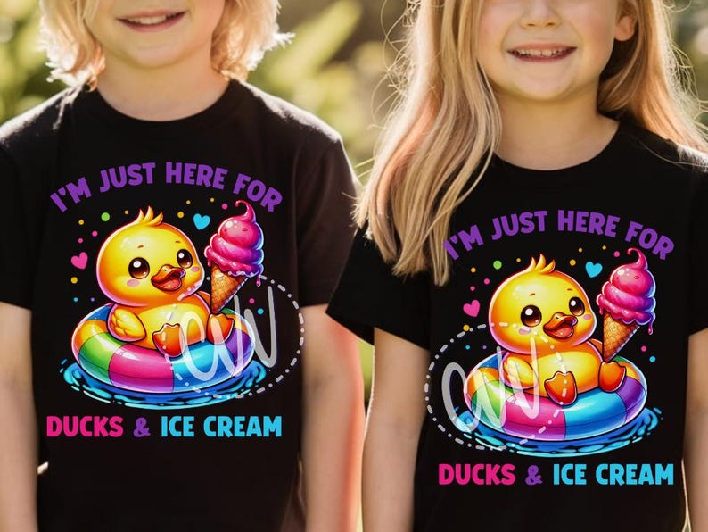 Cute Rubber Duck, Ice Cream PNG Instant Download File | Cruise T-shirts ...