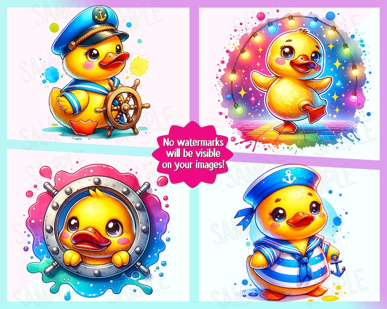 Cruise Ducks Clipart PNG Bundle | Cute Summer Duck Clipart | Tropical ...