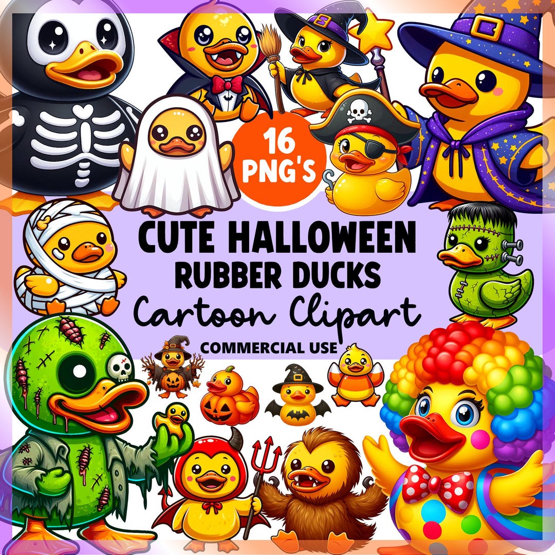 Halloween Cruise Duck PNG Clipart Bundle | Cute Rubber Ducks in ...