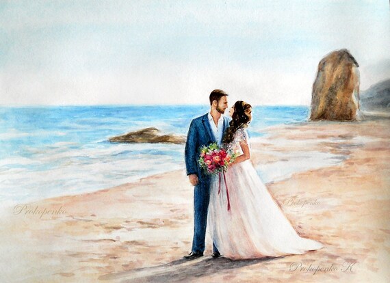 Custom Wedding Painting From Photo HAND PAINTED Watercolor | Etsy