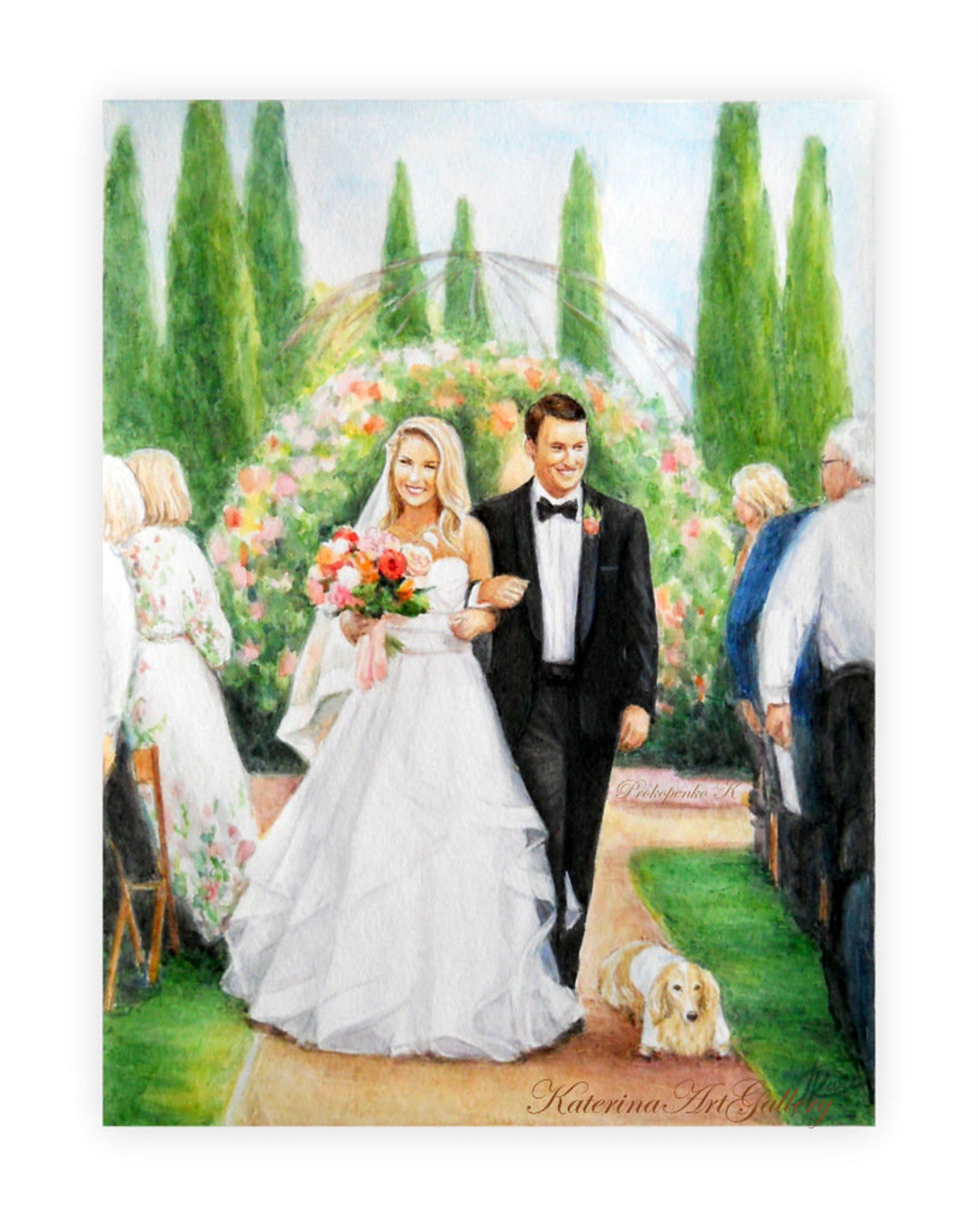 Custom Wedding Painting From Photo HAND PAINTED Watercolor | Etsy