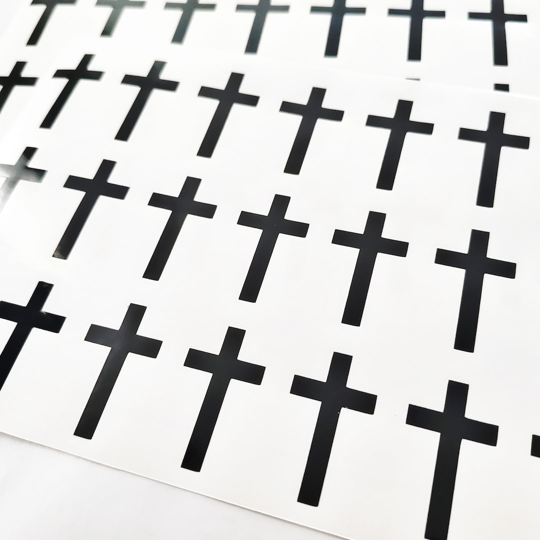 Multipack Christian Cross Decal, Permanent Waterproof Vinyl Sticker Set ...