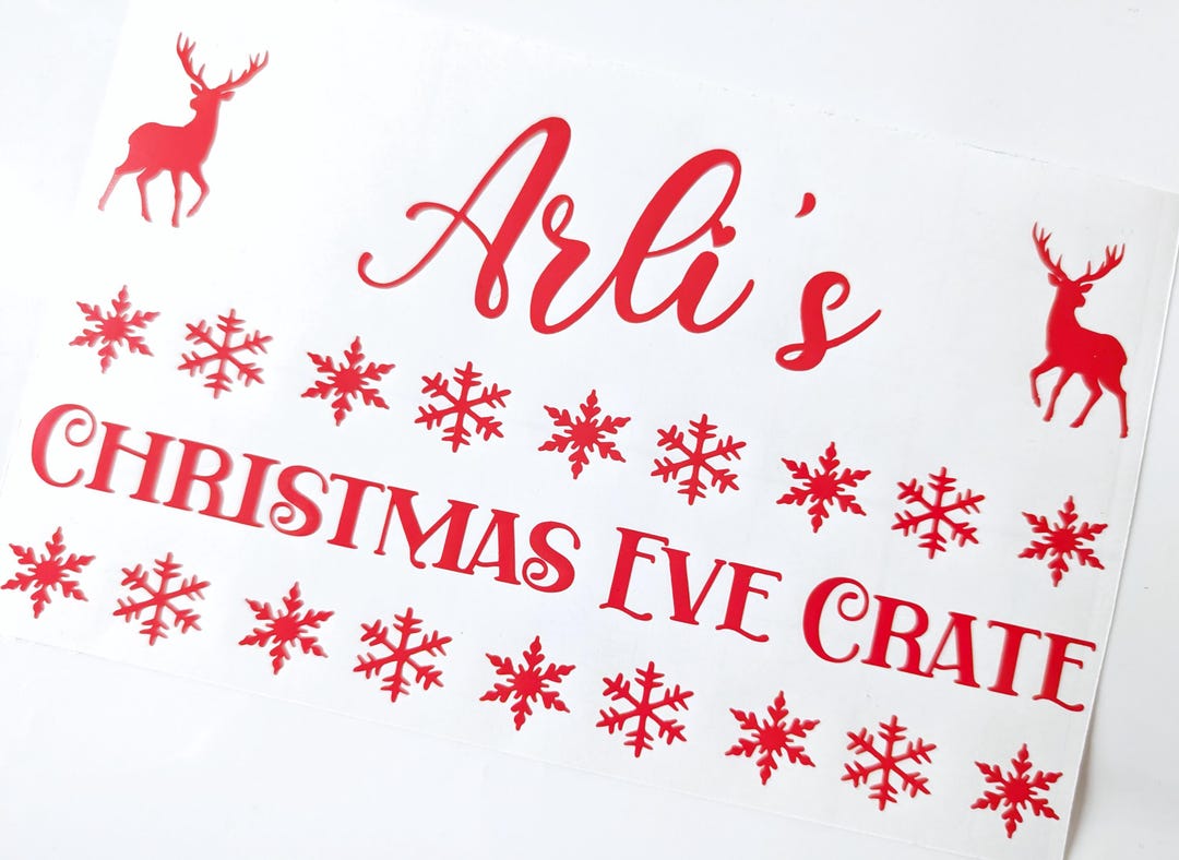Personalised Christmas Eve Sticker Set, Christmas Decal for Crates and ...