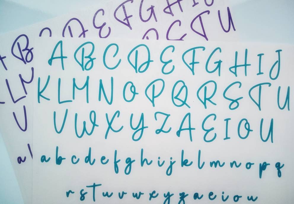 Alphabet Decals Script Font Self Adhesive Transfers Premium - Etsy