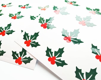 Christmas Holly Vinyl Sticker Decoration. Suitable for Indoors and ...