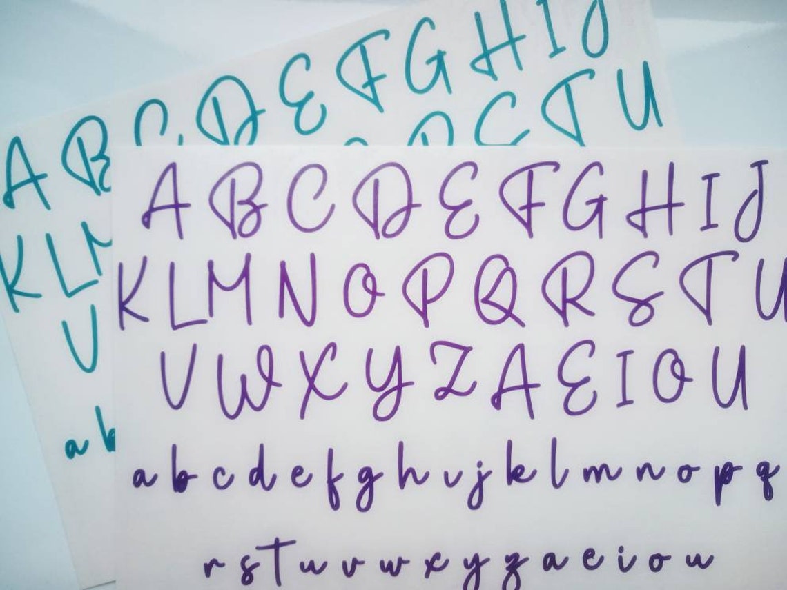 Alphabet Decals Script Font Self Adhesive Transfers Premium - Etsy