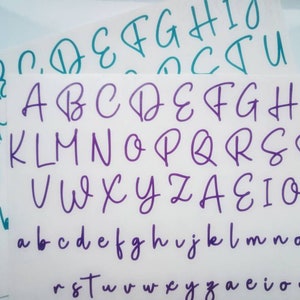 Alphabet Decals, Script Font, Self Adhesive Transfers, Premium ...