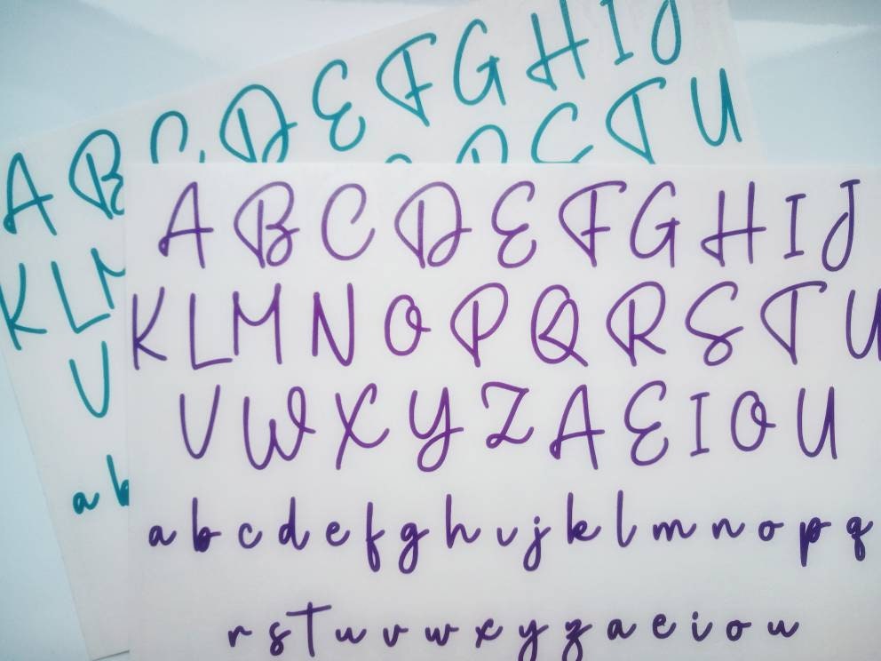 Alphabet Decals Script Font Self Adhesive Transfers Premium - Etsy