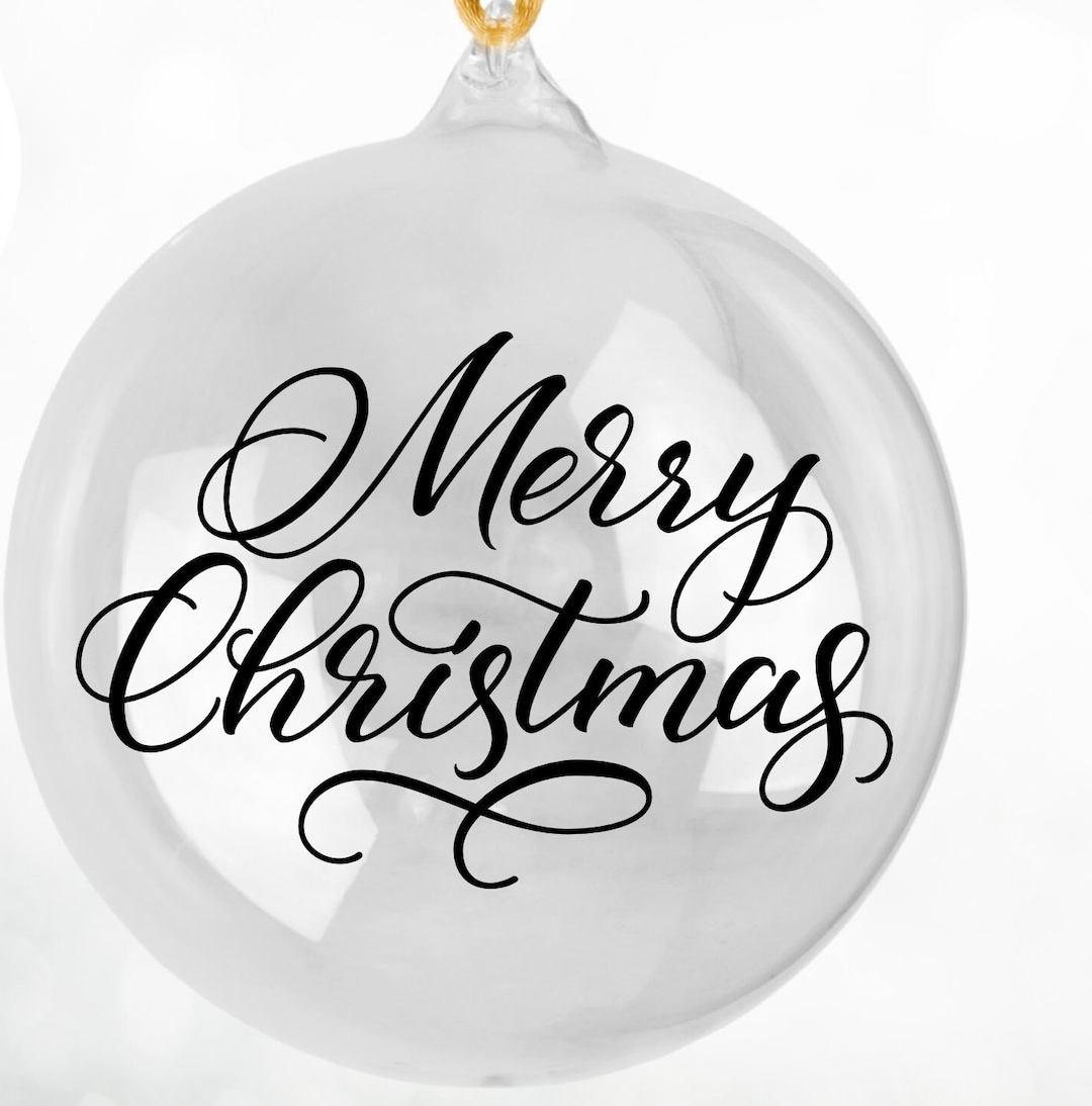 Fancy Merry Christmas Text Decal Set, Self Adhesive Permanent Transfers ...