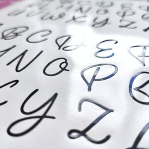 Alphabet Decals, Script Font, Self Adhesive Transfers, Premium ...