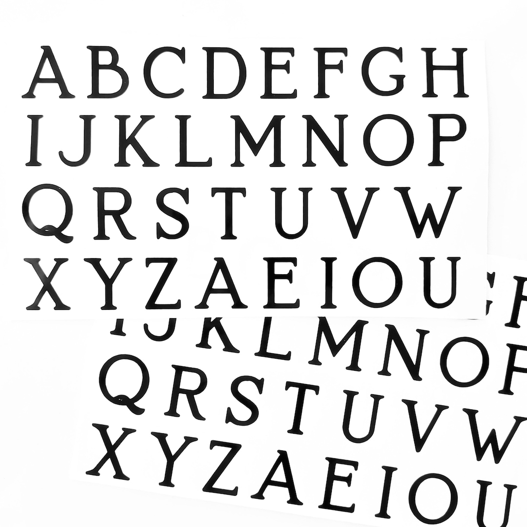 One Inch Alphabet Decals, Self Adhesive Transfers, Vinyl Bauble and ...