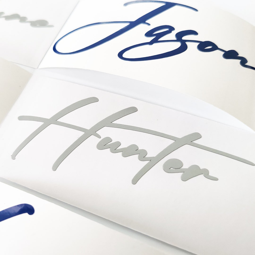 Script Name Decals, High Quality Personalised Vinyl Stickers - Etsy