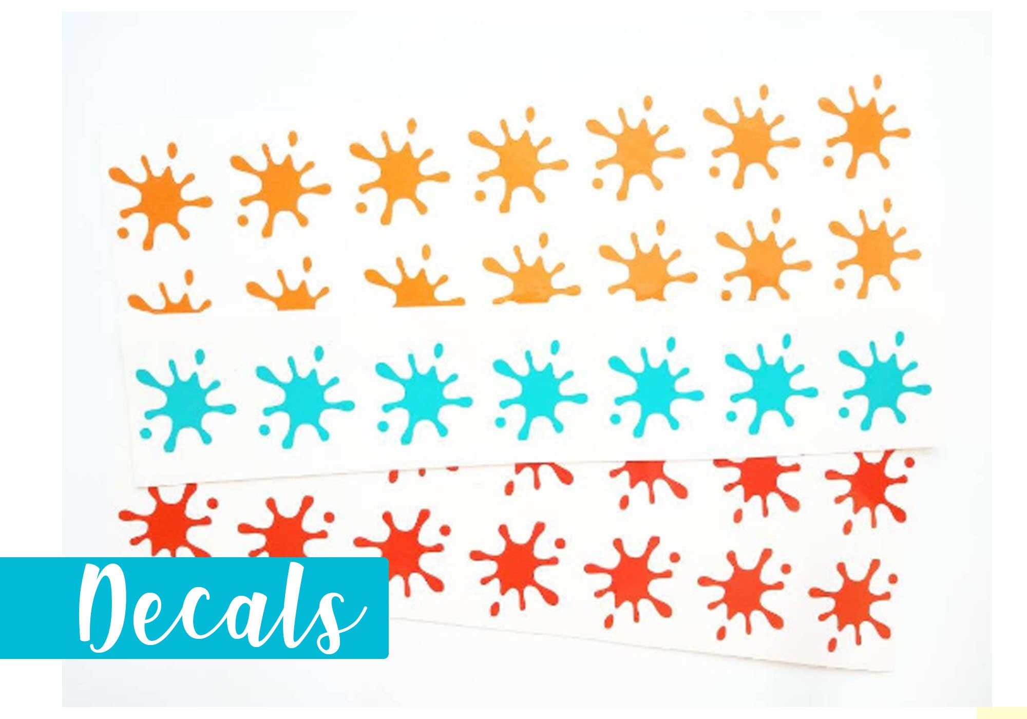 Paint splash vinyl decals bundle self adhesive permanent | Etsy