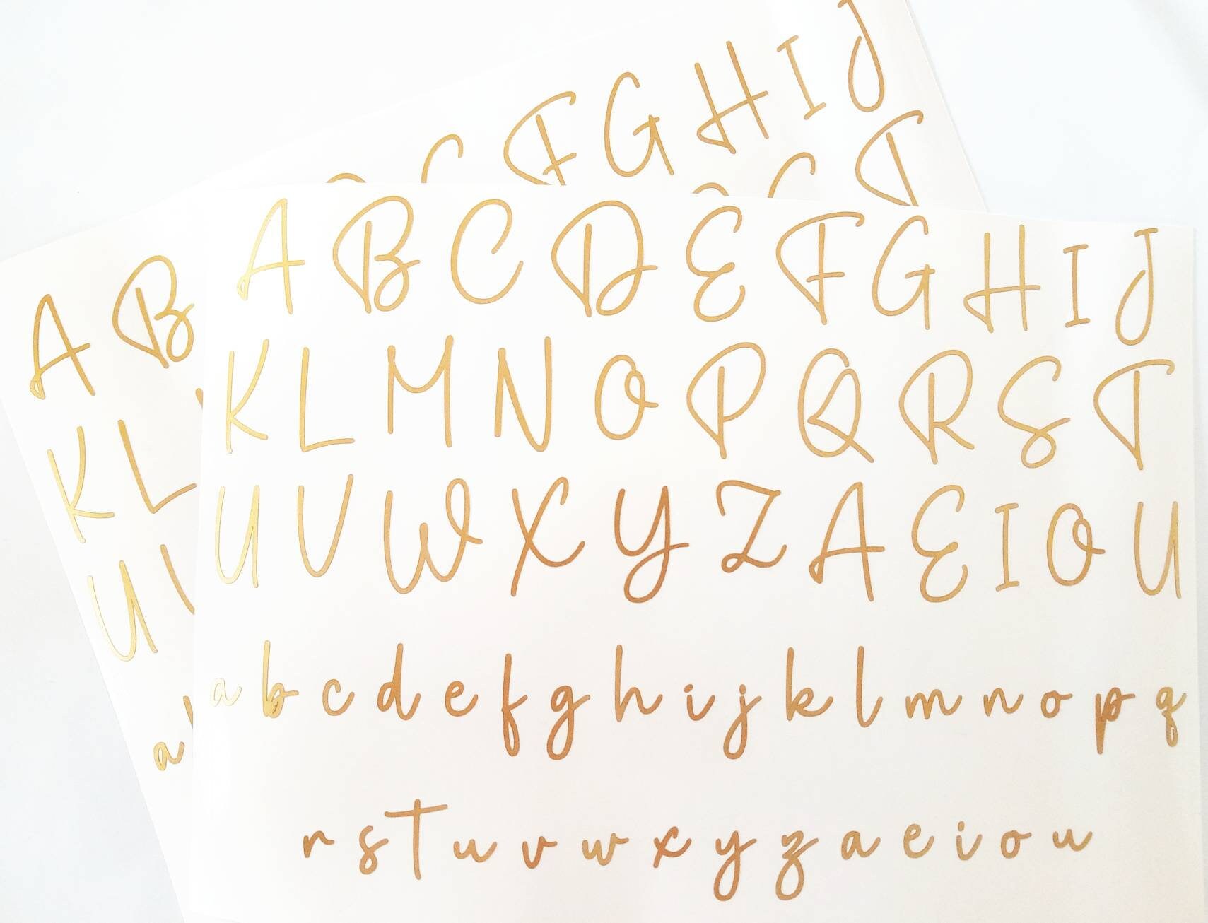 Script Font Alphabet Decals: Waterproof Vinyl Stickers - Etsy UK