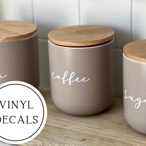 Tea Coffee Sugar Labels // Pantry Organisation Decals // - Etsy