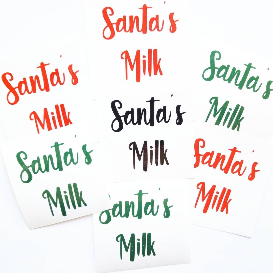 Multipack Santa's Milk Vinyl Stickers, Christmas Eve Decals, Kids ...