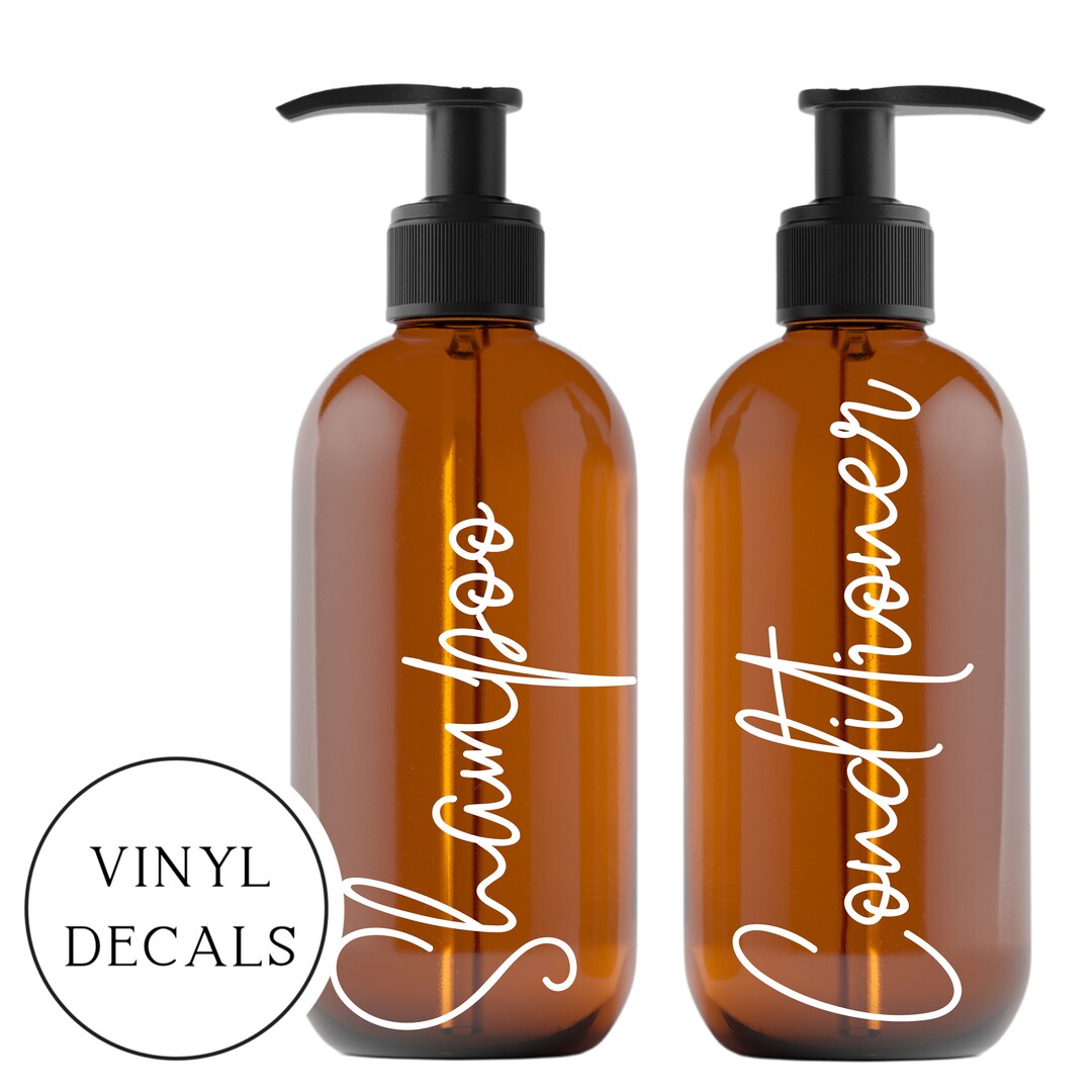 Waterproof Vinyl Bottle Labels, Permanent Decals, Shampoo, Conditioner ...