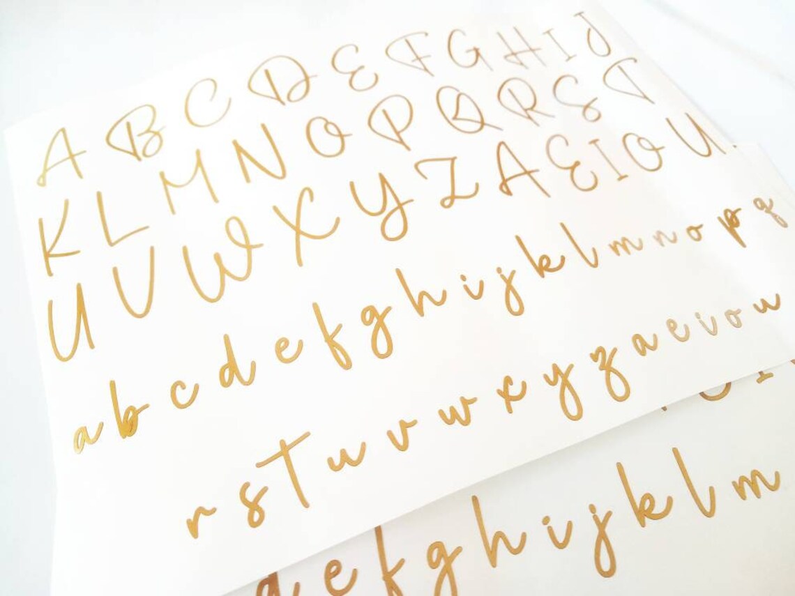 Alphabet Decals Script Font Self Adhesive Transfers Premium - Etsy