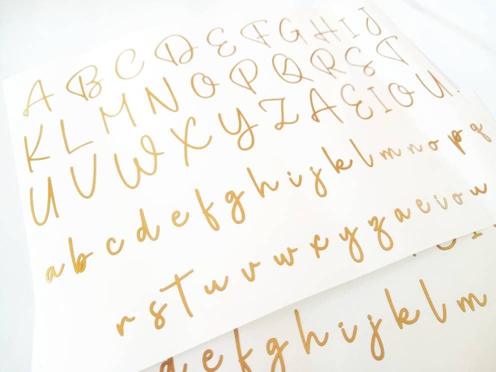 Alphabet Decals Script Font Self Adhesive Transfers Premium - Etsy