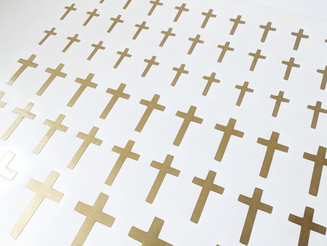 80 Christian Cross Decal, Permanent Waterproof Vinyl Sticker Set - Etsy