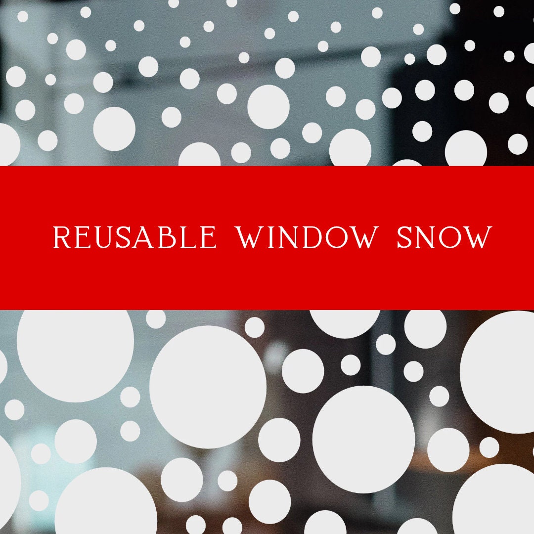 200 Reusable Snow Stickers for Windows, Round Clings for Glass ...