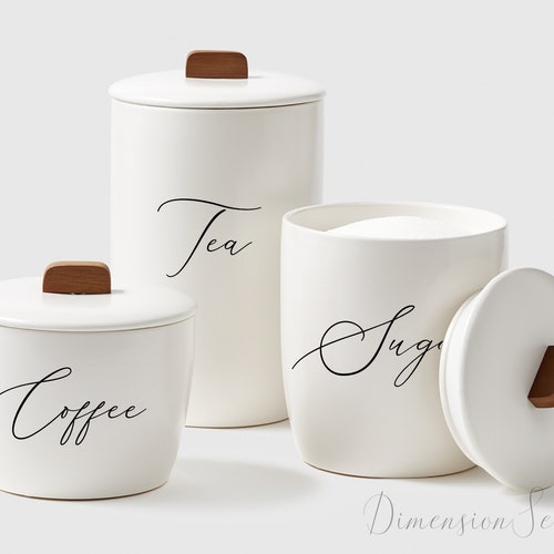 Vinyl Labels Tea Coffee Sugar Labels Vinyl Stickers Jar - Etsy UK