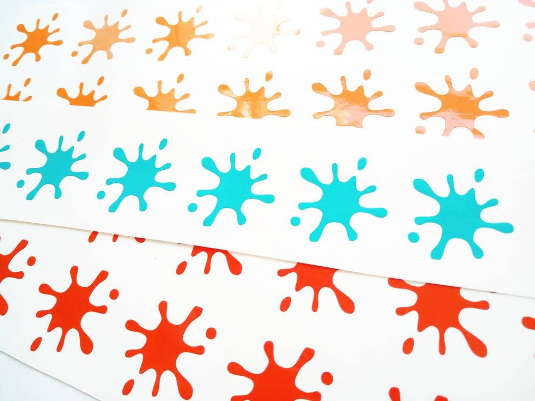 28 Paint Splash Vinyl Decals Bundle, Self Adhesive Permanent Stickers ...