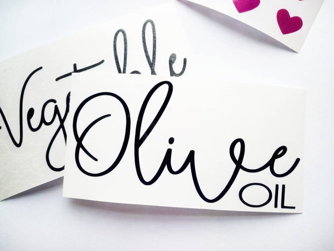 Cruet Set Decals, Olive Oil, Balsamic Vinegar, Self Adhesive, Home ...