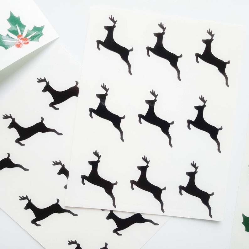 Reindeer Stickers Christmas Vinyl Decals Small Reindeer - Etsy