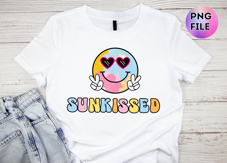 Sunkissed Smiley Svg, Sublimation Design, Colorful Summer Clipart ...