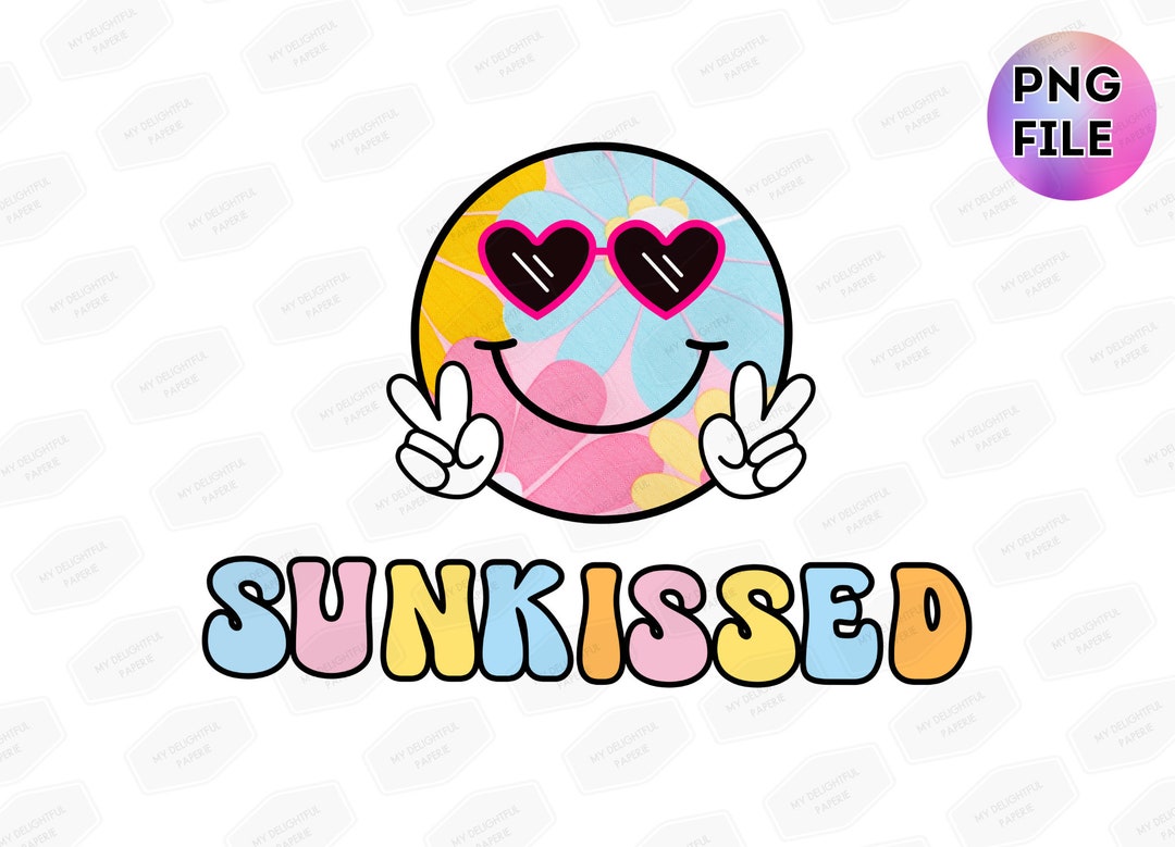 Sunkissed Smiley Svg, Sublimation Design, Colorful Summer Clipart ...