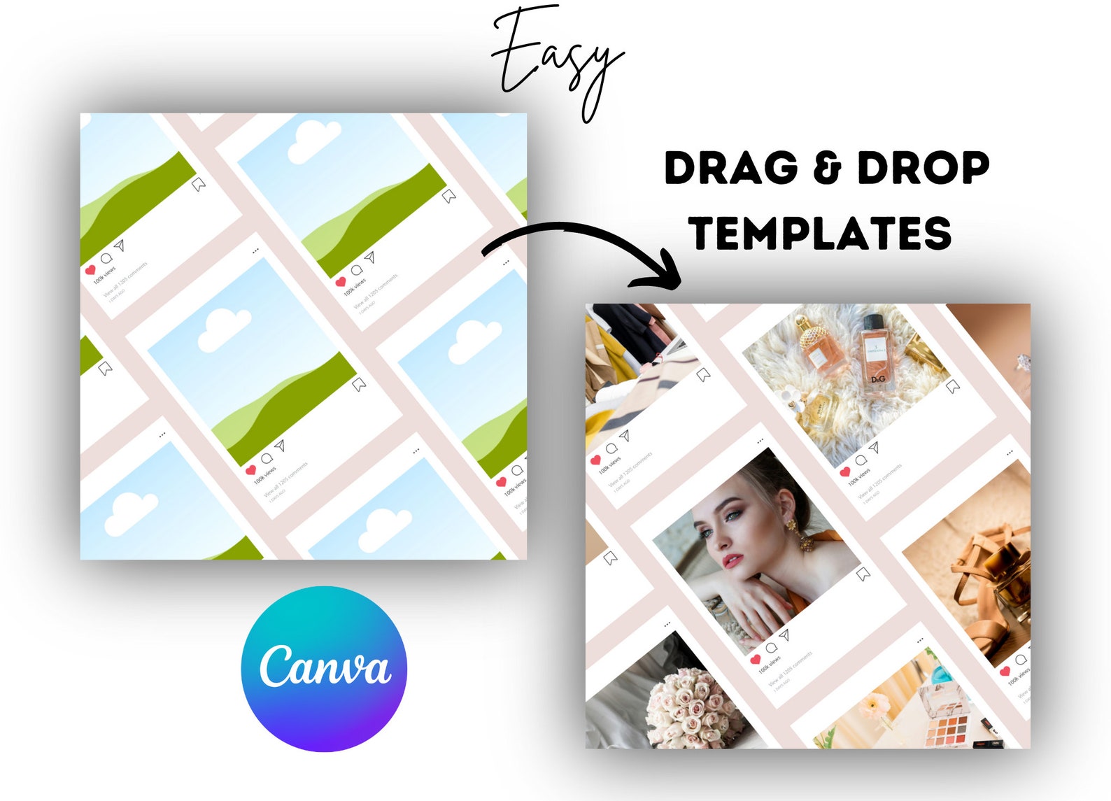 Social Media Mockup, Downloadable Mockup Template, Drag and Drop Design ...