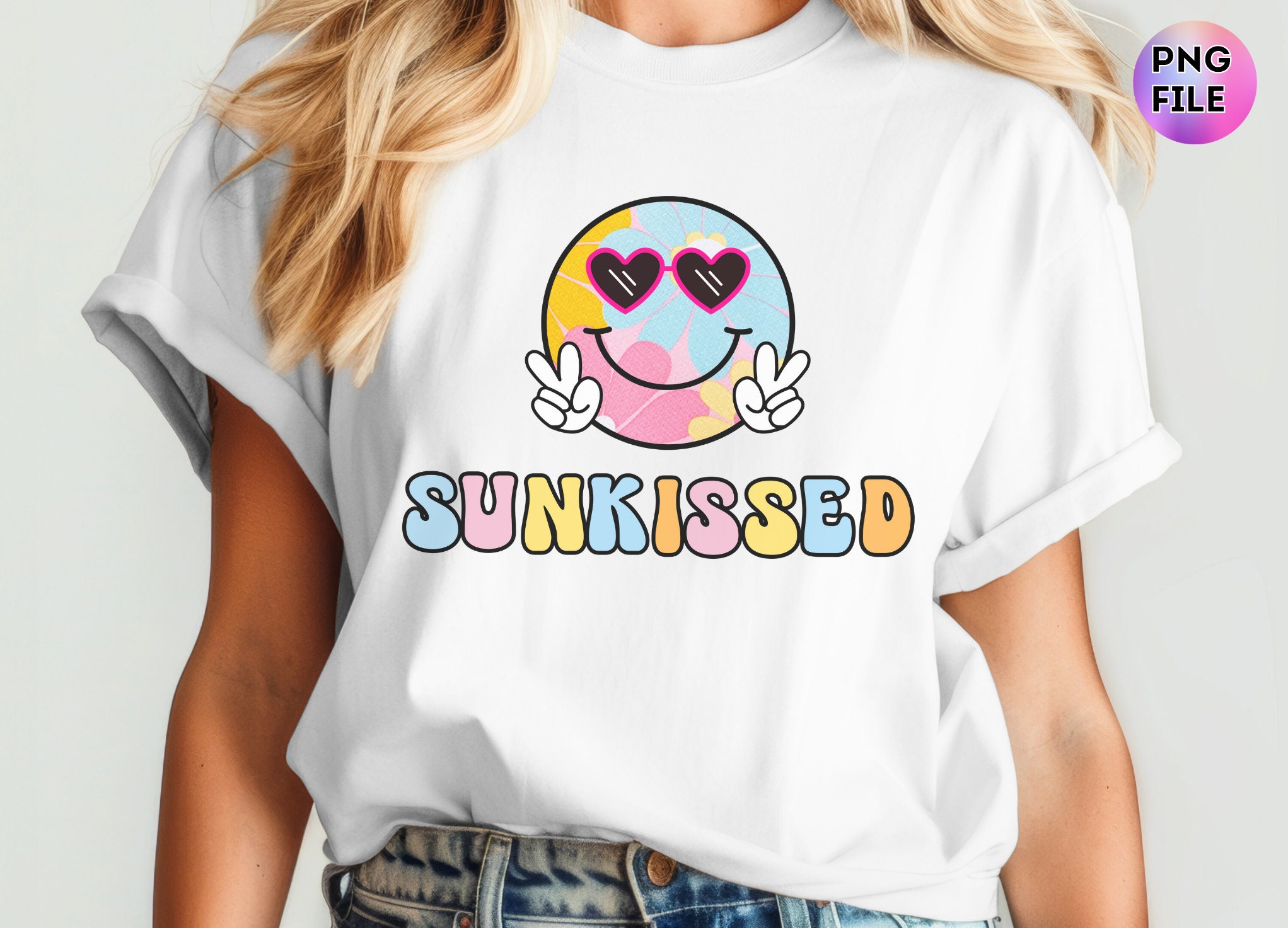 Sunkissed Smiley Svg, Sublimation Design, Colorful Summer Clipart ...
