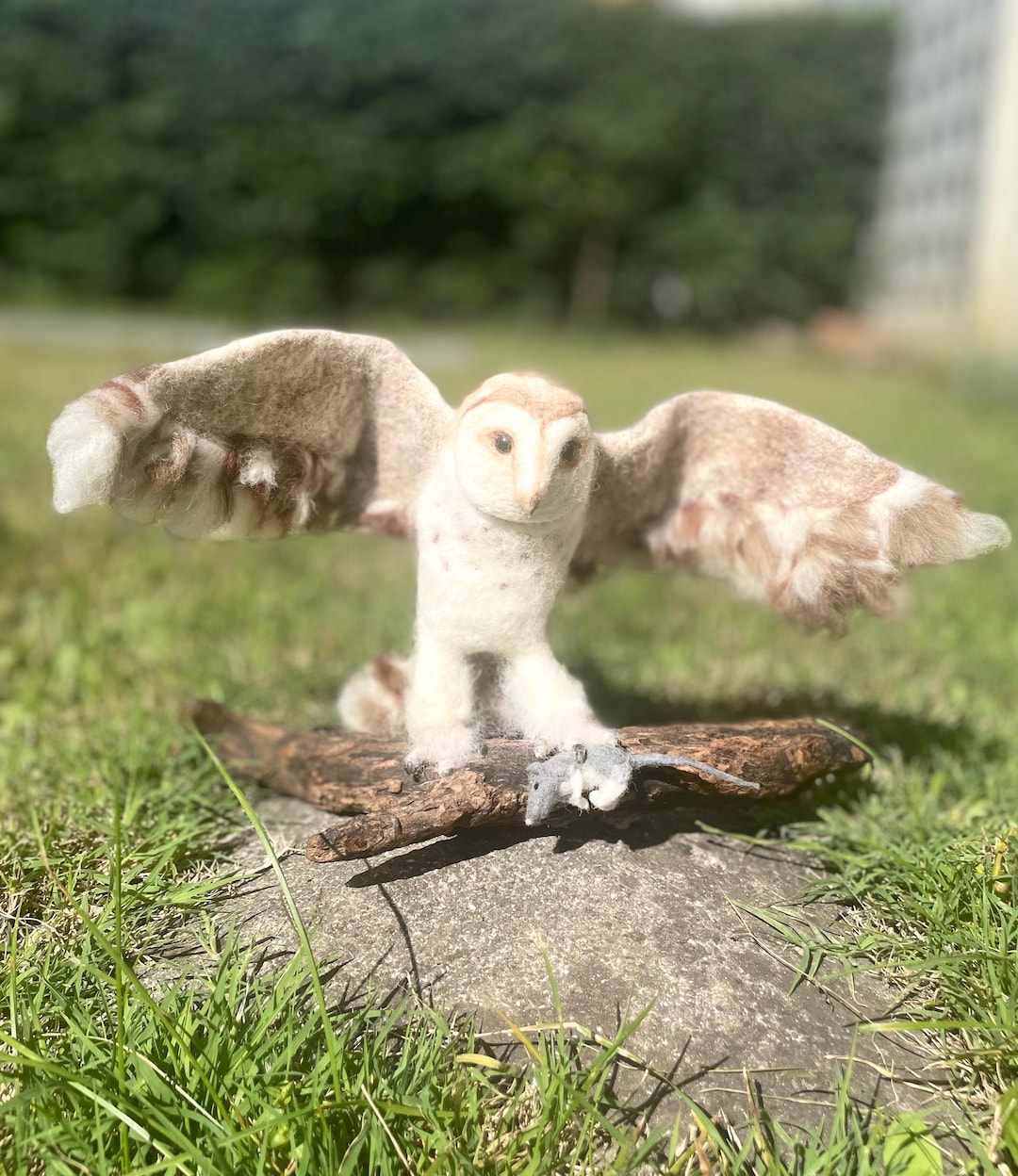Felted Owl Sculpture Barn Owl Talisman Night Owl Souvenir Owl Bird ...
