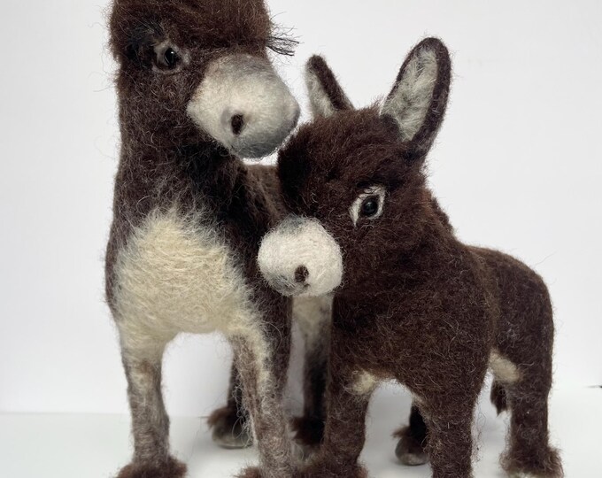 Needle Felting Donkey Felted Animals Collectible Dolls Christmas Gift ...