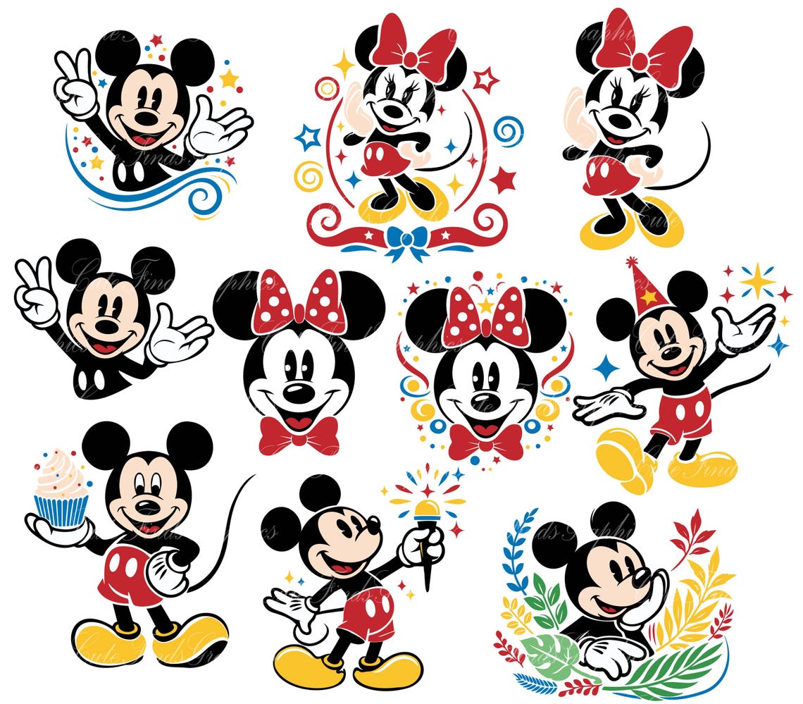 Mouse SVG Bundle Set ,disneyland SVG, Mickey Mouse PNG, Mickey Mouse ...