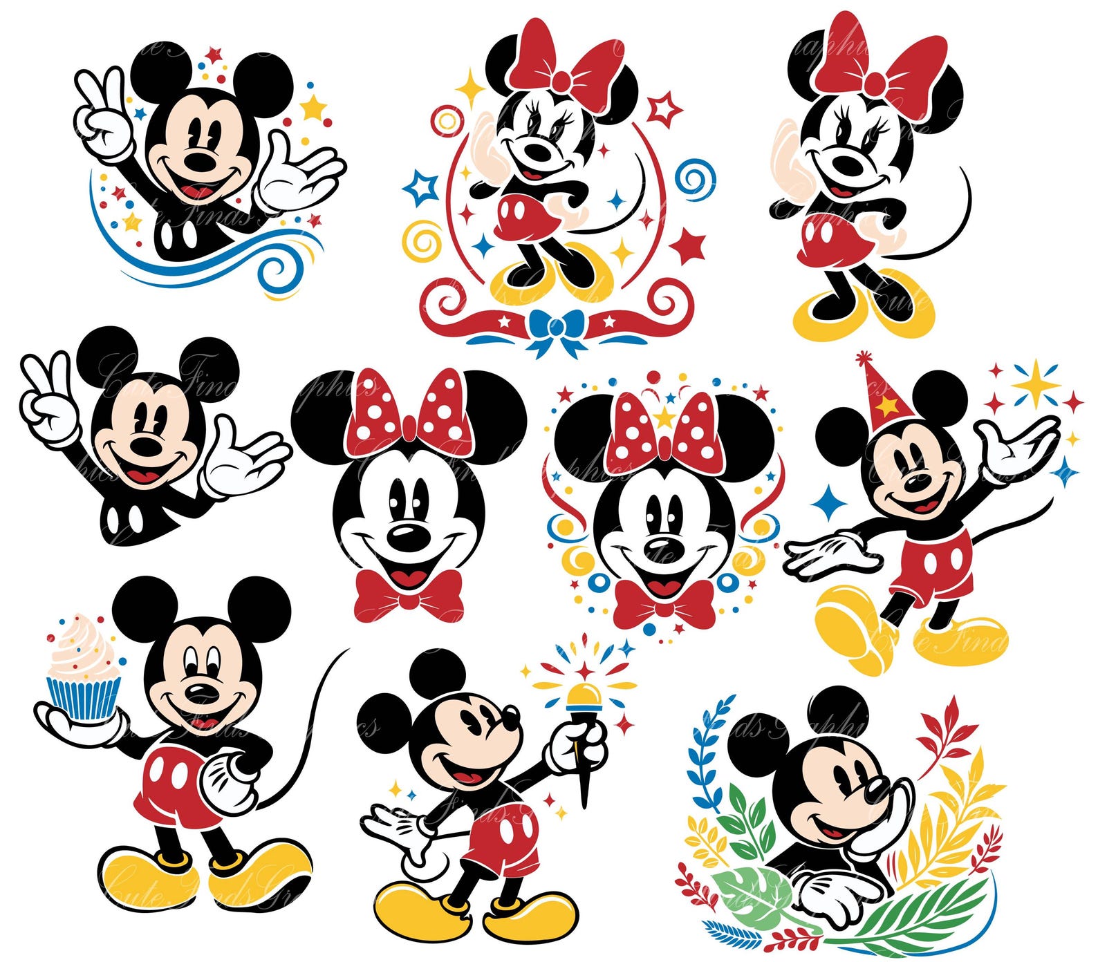 Mouse SVG Bundle Set ,disneyland SVG, Mickey Mouse PNG, Mickey Mouse ...