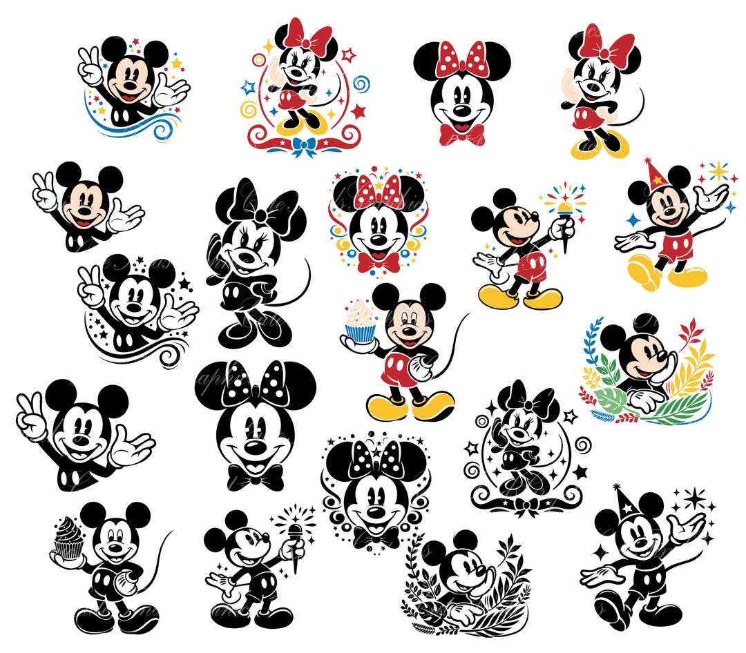 Mouse SVG Bundle Set ,disneyland SVG, Mickey Mouse PNG, Mickey Mouse ...