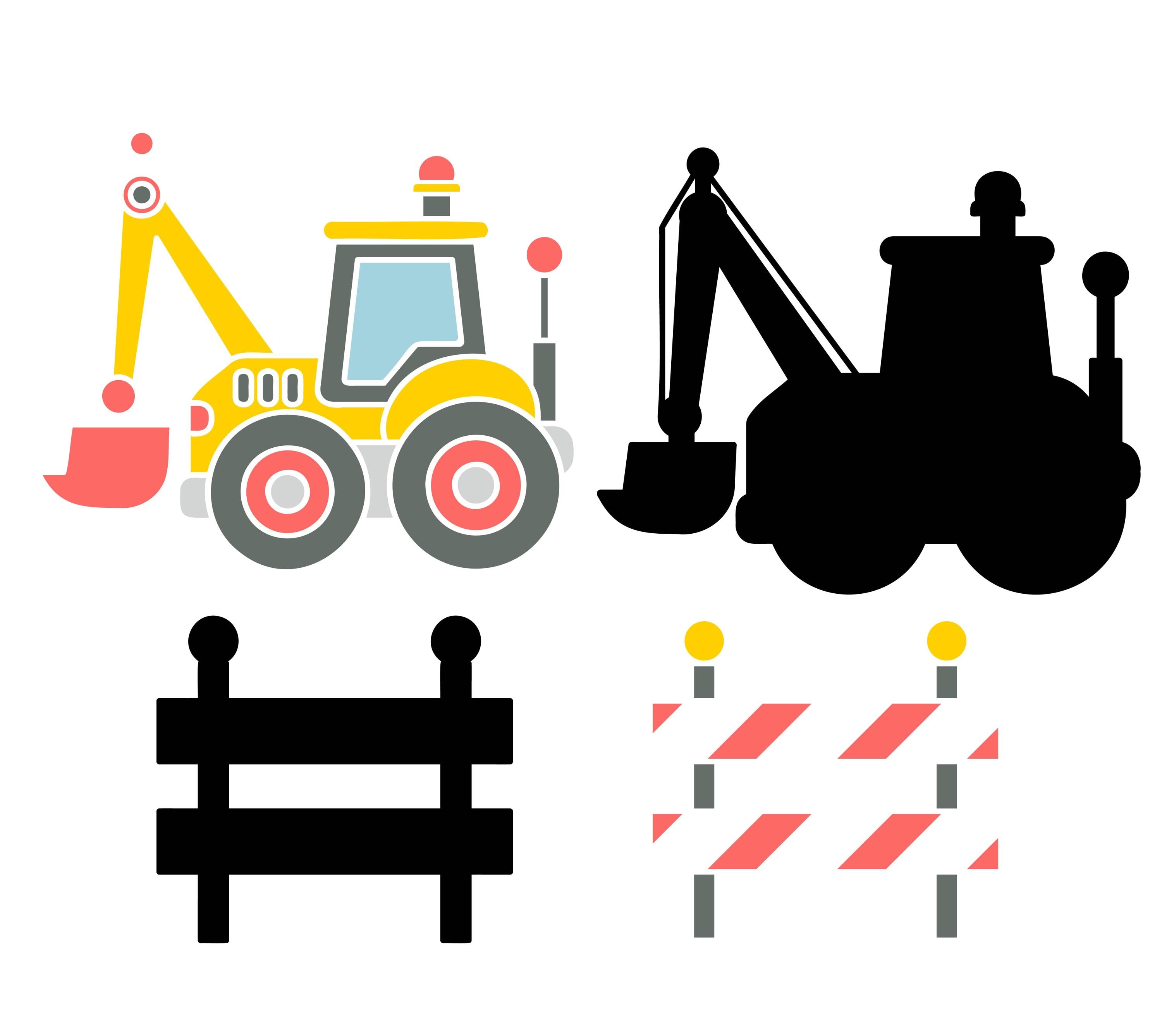 Construction Clip Art SVG, Construction Equipment SVG, Dump Truck ...