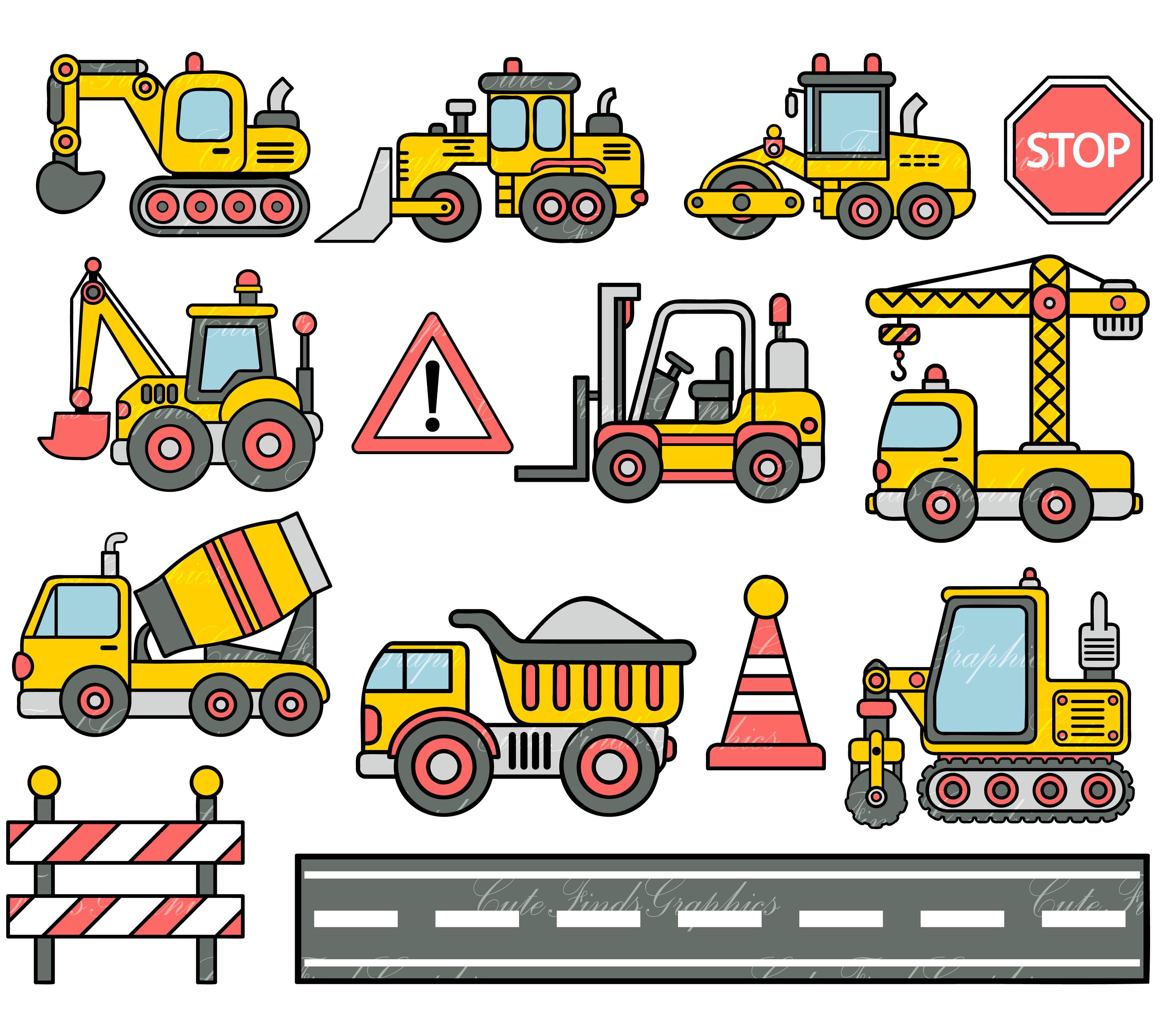 Construction Clip Art SVG, Construction Equipment SVG, Dump Truck ...